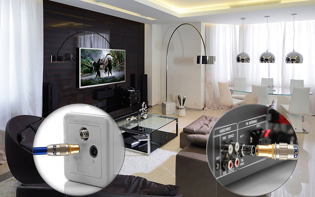 Premium RF Coaxial RG6 TV Aerial Lead Coax Male Plug to Male Plug Cabl